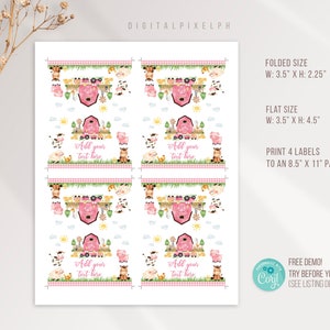 Editable Farm Food Label, Farm Food Tent Cards, Barnyard Farm Animals ...