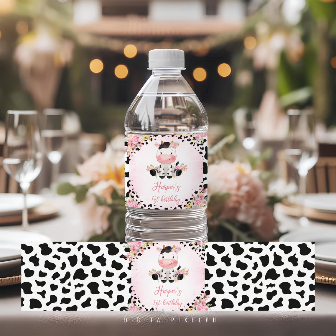 Editable Holy Cow Birthday Water Bottle Label Template (digital) - Etsy