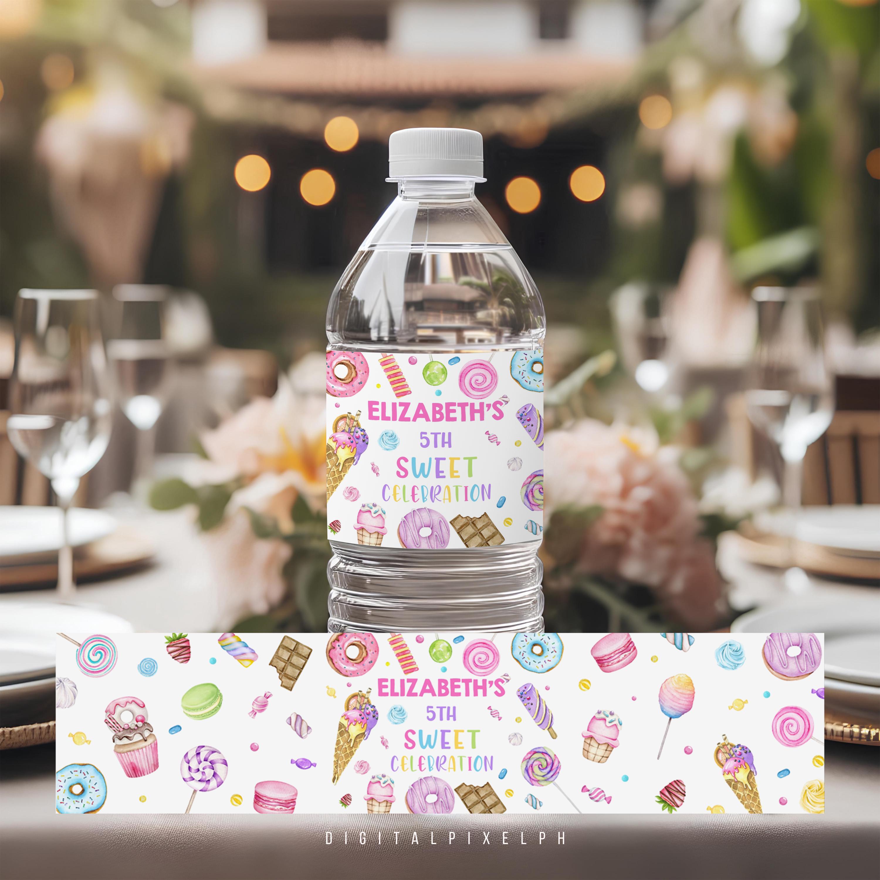 Editable Sweets Candy Water Bottle Label (digital Download) - Etsy