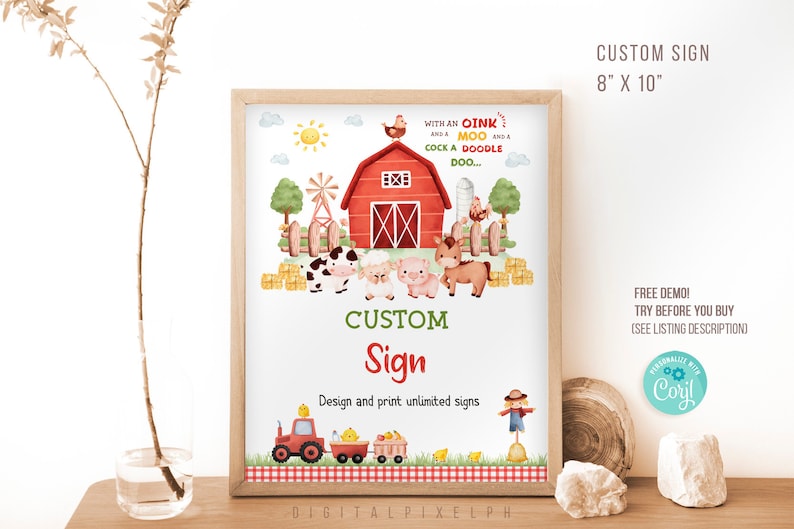 Editable Farm Birthday Welcome Sign Template (digital Download) - Etsy