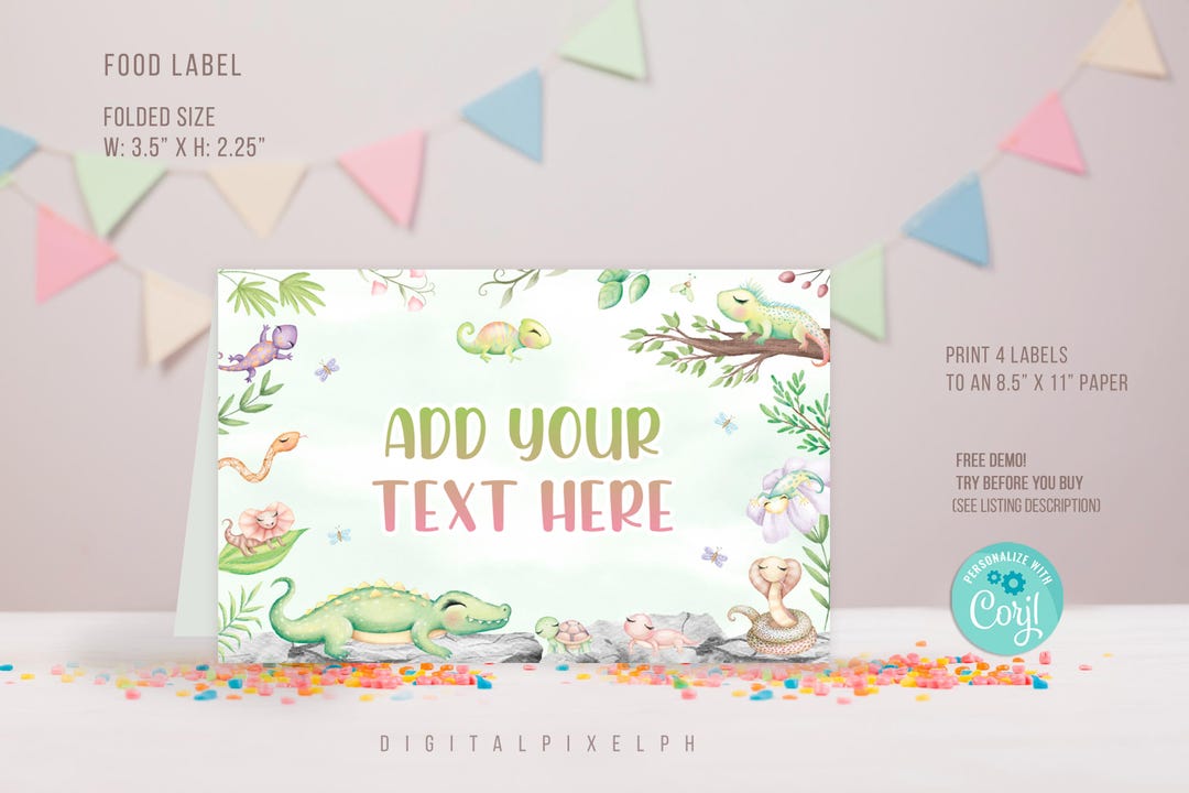 Editable Reptile Food Label, Reptile Food Tent Cards, Reptile Food Tent ...