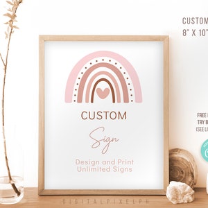 Editable Boho Rainbow Birthday Welcome Sign Template, Boho Rainbow ...