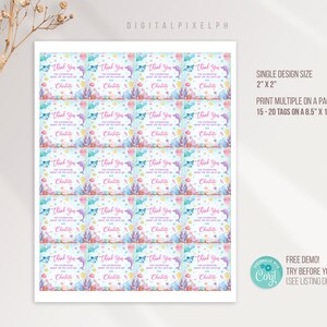 Editable Round Under the Sea Thank You Tags Under the Sea - Etsy