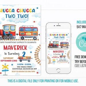 Editable Train Birthday Invitation Template, Toy Train Invitation, Train Birthday Invitation ...