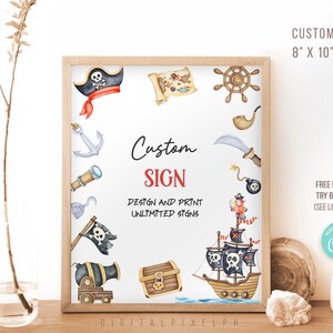 Editable Pirate Birthday Welcome Sign Template (digital Download) - Etsy