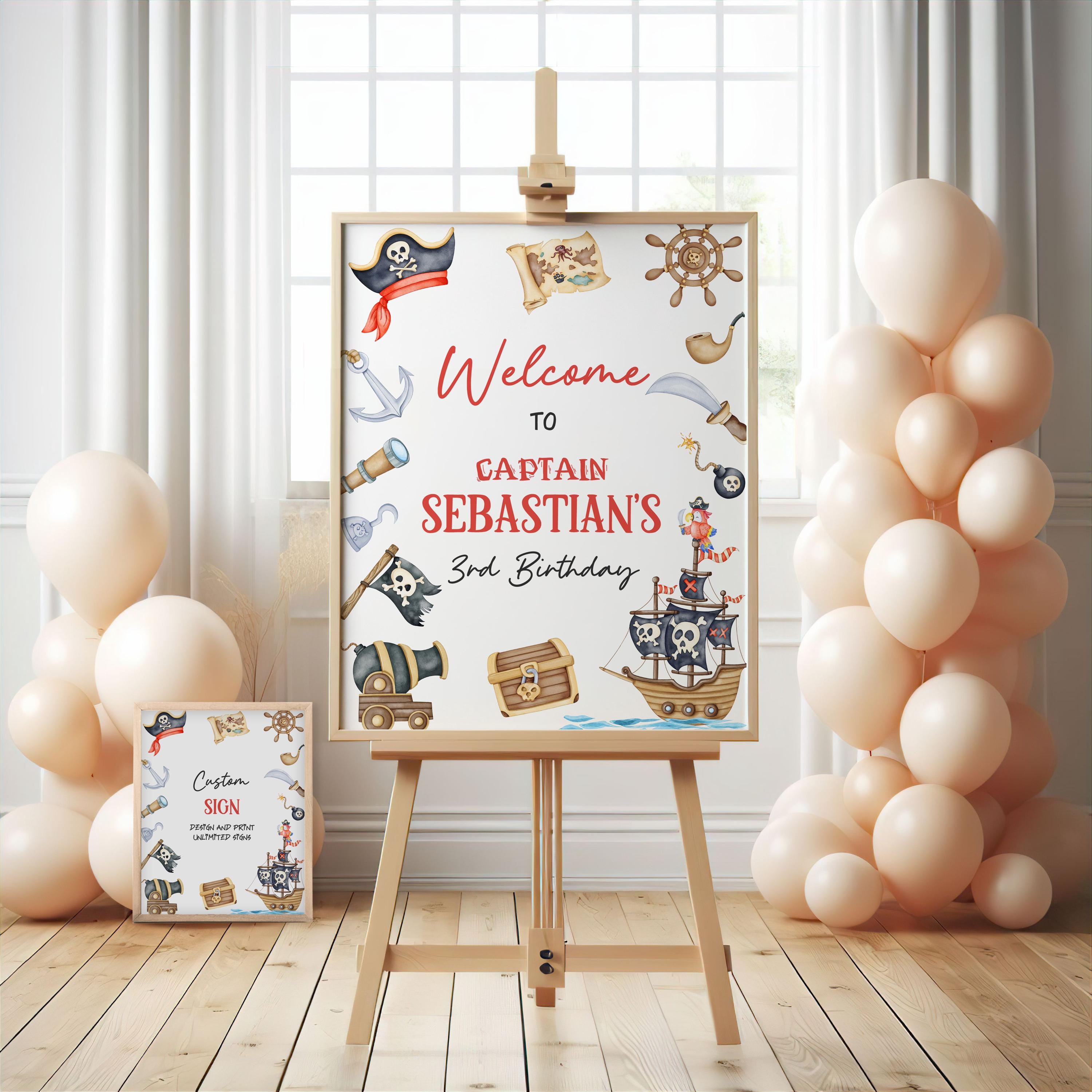 Editable Pirate Birthday Welcome Sign Template (digital Download) - Etsy
