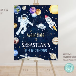 Editable Outer Space Welcome Sign Template Outer Space Custom - Etsy