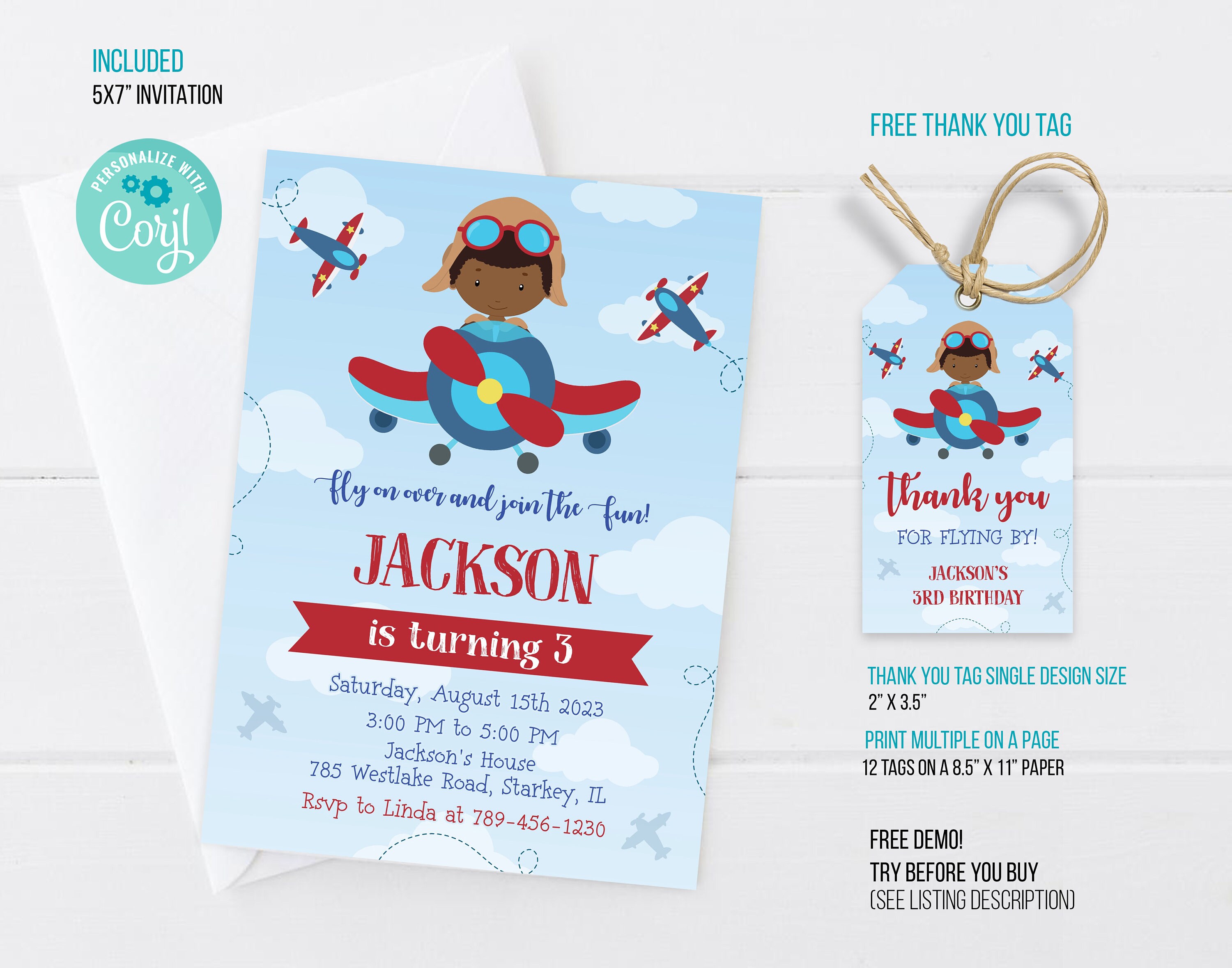 Airplane Birthday Invitation Template Airplane Invitation - Etsy Canada