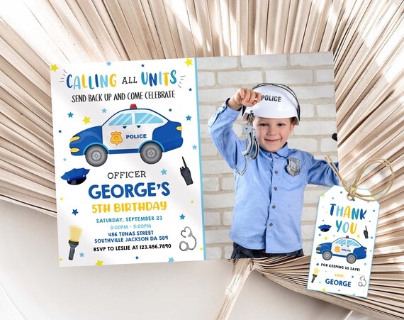 EDITABLE Police Invitation Police Officer Invite Policeman - Etsy