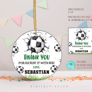 Soccer Thank You Tags, Favor Labels (digital Download) - Etsy