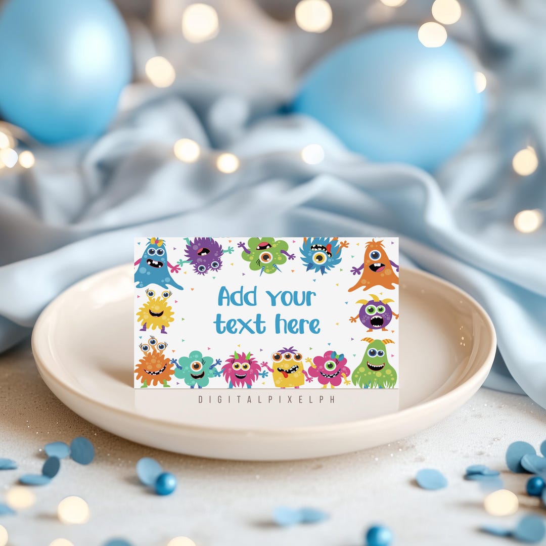 Editable Monster Food Label Tent Cards (digital Download) - Etsy