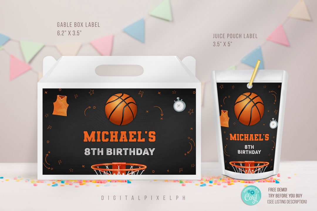 Editable Basketball Capri Sun Labels, Basketball Juice Labels ...