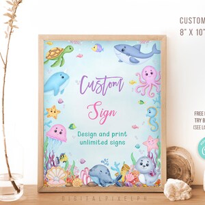 Editable Under the Sea Welcome Sign Template, Under the Sea Birthday ...