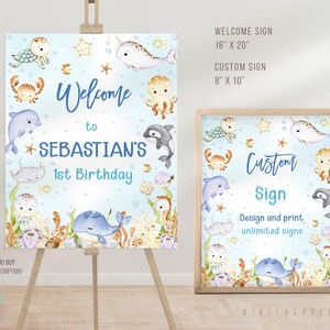 Editable Under the Sea Welcome Sign Template, Under the Sea Birthday ...