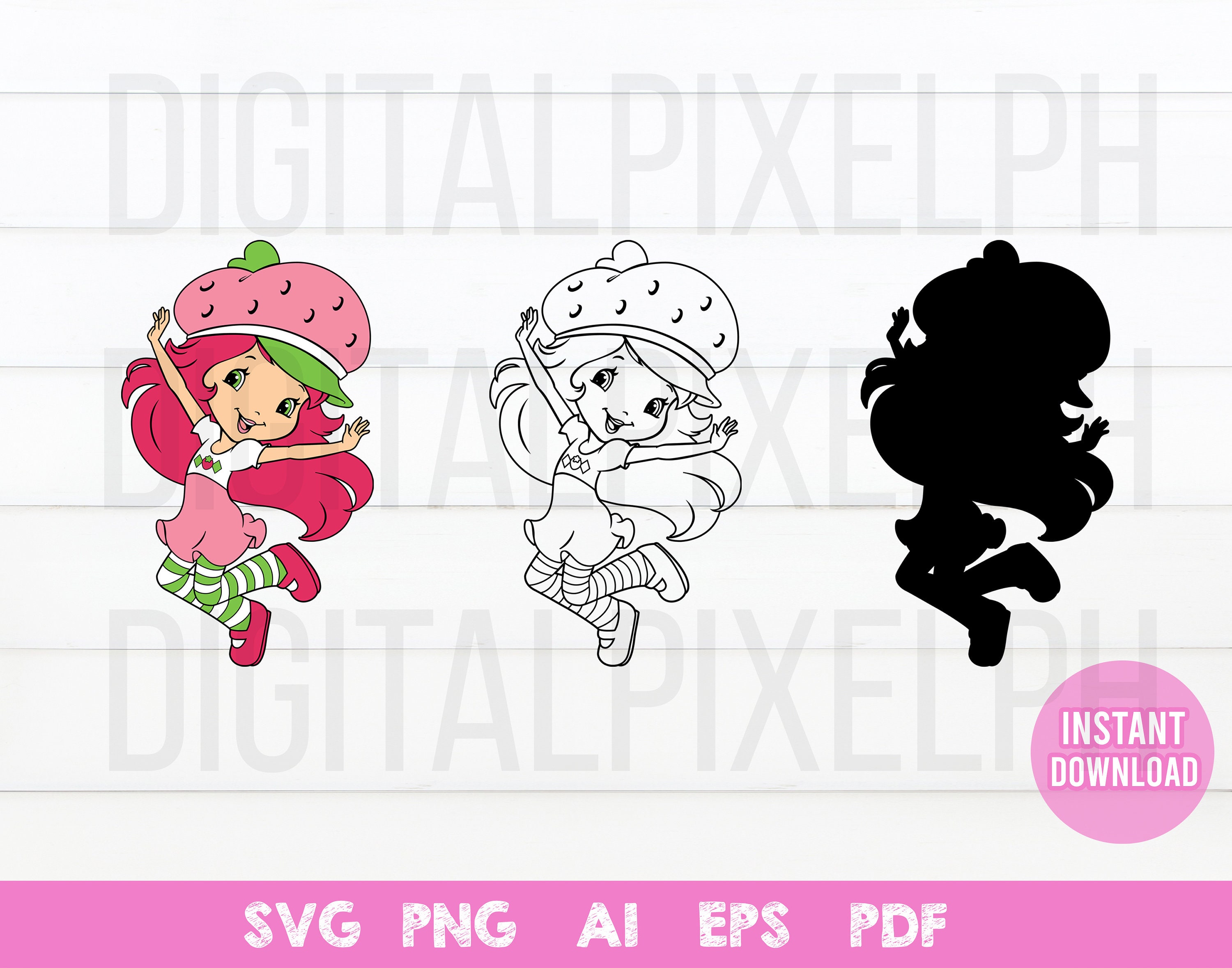 Strawberry shortcake SVG Strawberry shortcake Clipart | Etsy