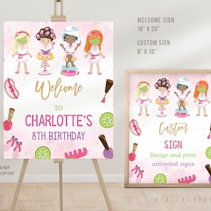 Editable Spa Party Welcome Sign Template, Custom Sign (digital Download ...