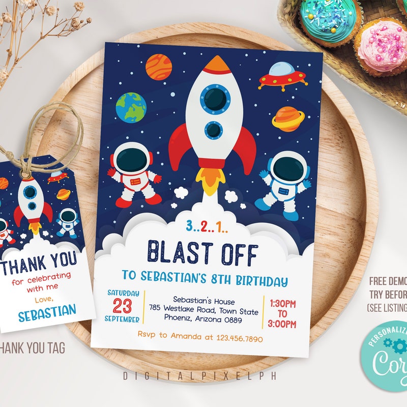 Planets Invitation - Etsy