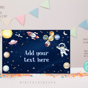 Editable Outer Space Birthday Invitation Bundle Template, Outer Space ...