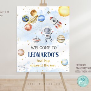 Editable Outer Space Welcome Sign Template, Outer Space Custom Sign ...