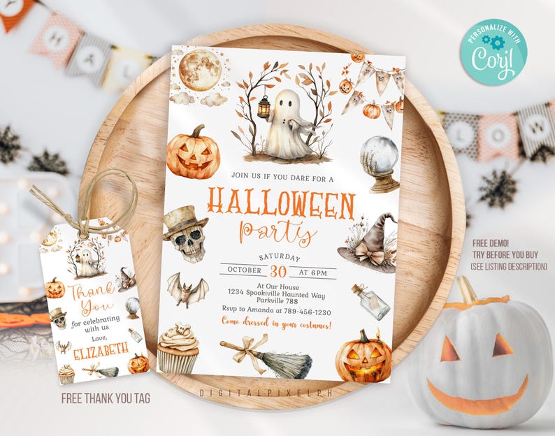 Editable Halloween Party Invitation Template (digital Download) - Etsy