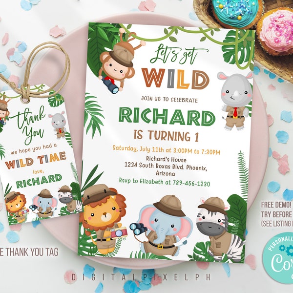 Jungle Invitations - Etsy