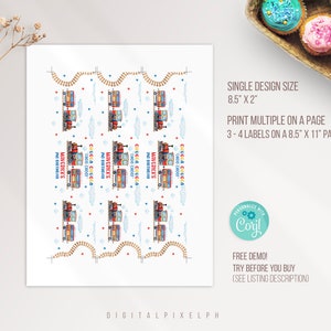 Editable Train Water Bottle Label, Train Label, Train Water Bottle ...