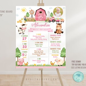 Farm Birthday Milestone Poster, Editable Template (digital Download) - Etsy