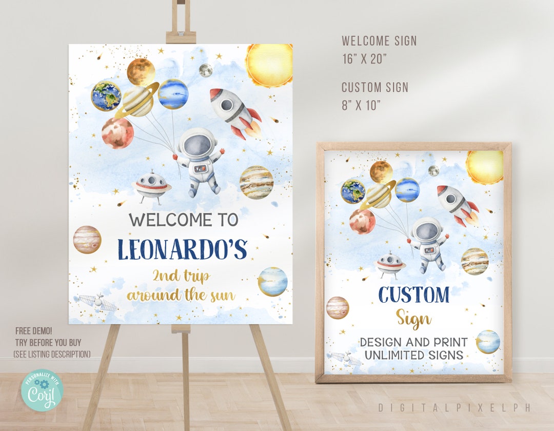 Editable Outer Space Welcome Sign Template, Outer Space Custom Sign ...