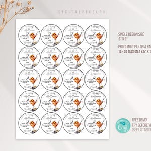 Editable Halloween Party Thank You Tags (digital Download) - Etsy