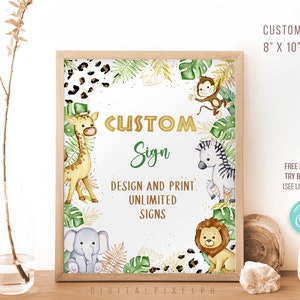 Editable Safari Birthday Party Welcome Sign Template, Safari Birthday ...