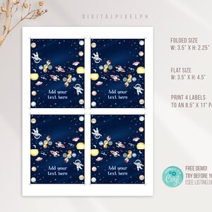 Editable Outer Space Food Label, Outer Space Birthday Party Food Tent ...