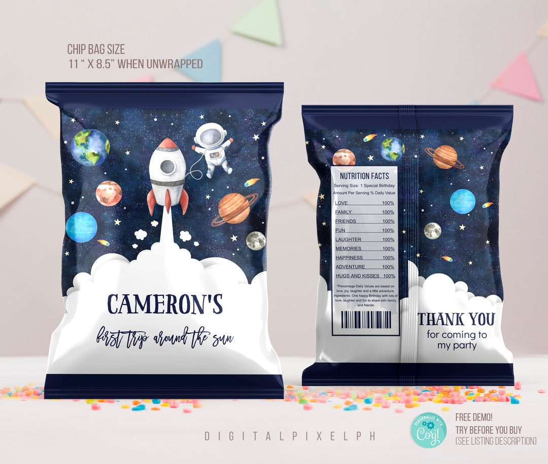 Editable Outer Space Chip Bag Wrapper (digital Download) - Etsy