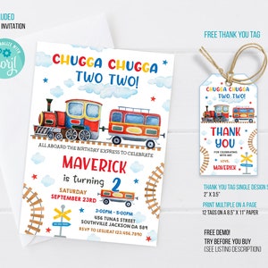 Editable Train Birthday Invitation Template, Toy Train Invitation ...