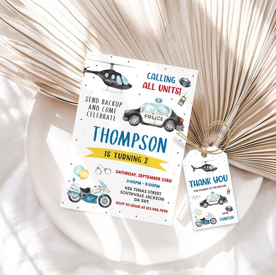 EDITABLE Police Invitation Police Officer Invite Policeman - Etsy