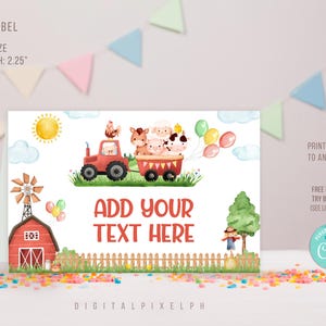 Editable Farm Food Label, Farm Food Tent Cards, Barnyard Farm Animals ...