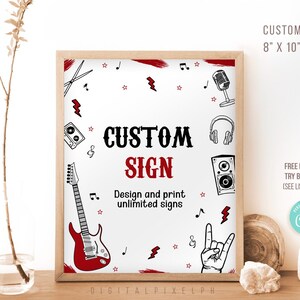Editable Born Two Rock Welcome Sign Template, Born Two Rock Custom Sign ...