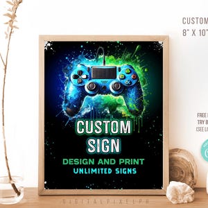 Video Game Birthday Welcome Sign Template, Video Game Custom Sign ...