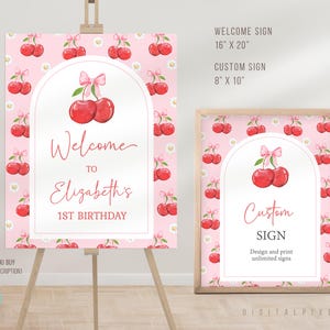 Editable Cherry Welcome Sign Template, Cherry Custom Sign Template ...