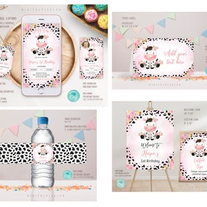 Editable Holy Cow Birthday Invitation Bundle Template, Holy Cow Welcome ...