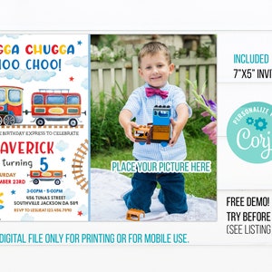 Editable Train Birthday Invitation Template, Toy Train Invitation ...
