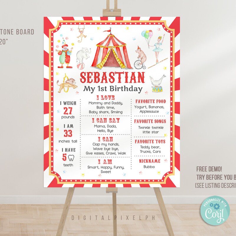 Circus First Birthday - Etsy