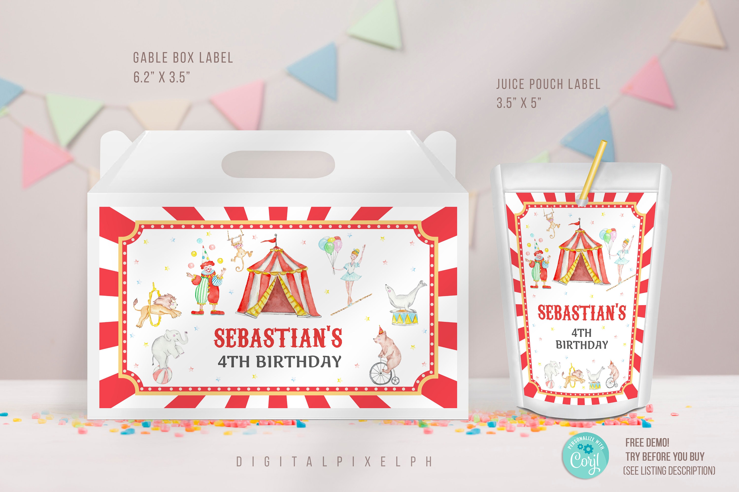 Editable Carnival Capri Sun Labels, Carnival Juice Labels, Carnival ...