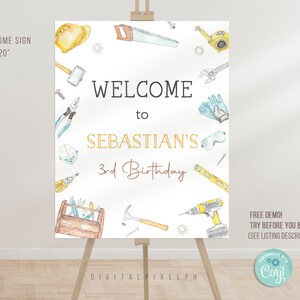 Editable Construction Tools Welcome Sign Template, Construction Tools ...