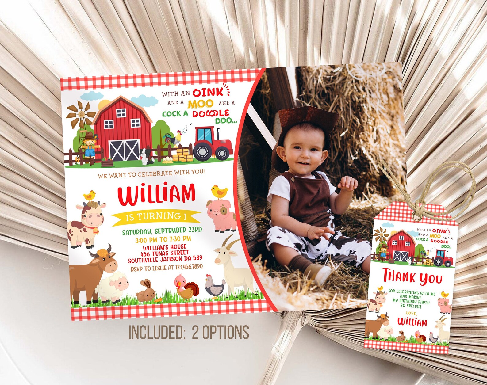 Farm Birthday Party Invitation Template With Photo Farm - Etsy