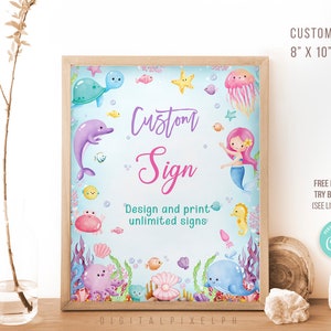 Editable Under the Sea Welcome Sign Template, Under the Sea Custom Sign ...