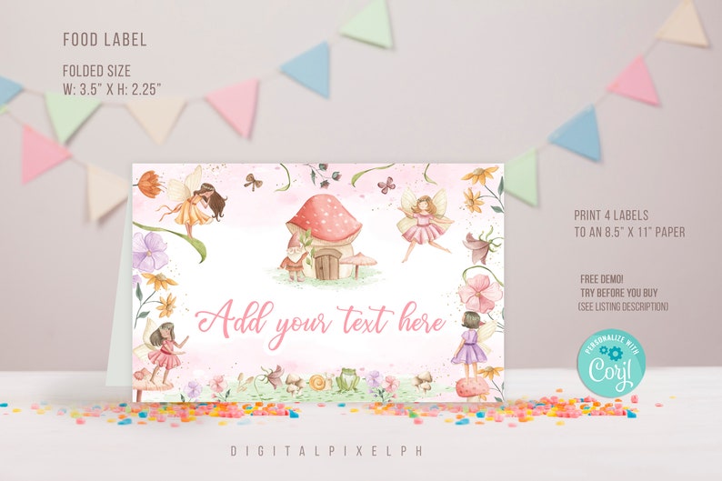 Editable Fairy Feditable Fairy Food Label, Fairy Food Tent Cards, Fairy ...