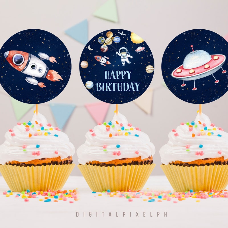 Space Cupcake Topper - Etsy