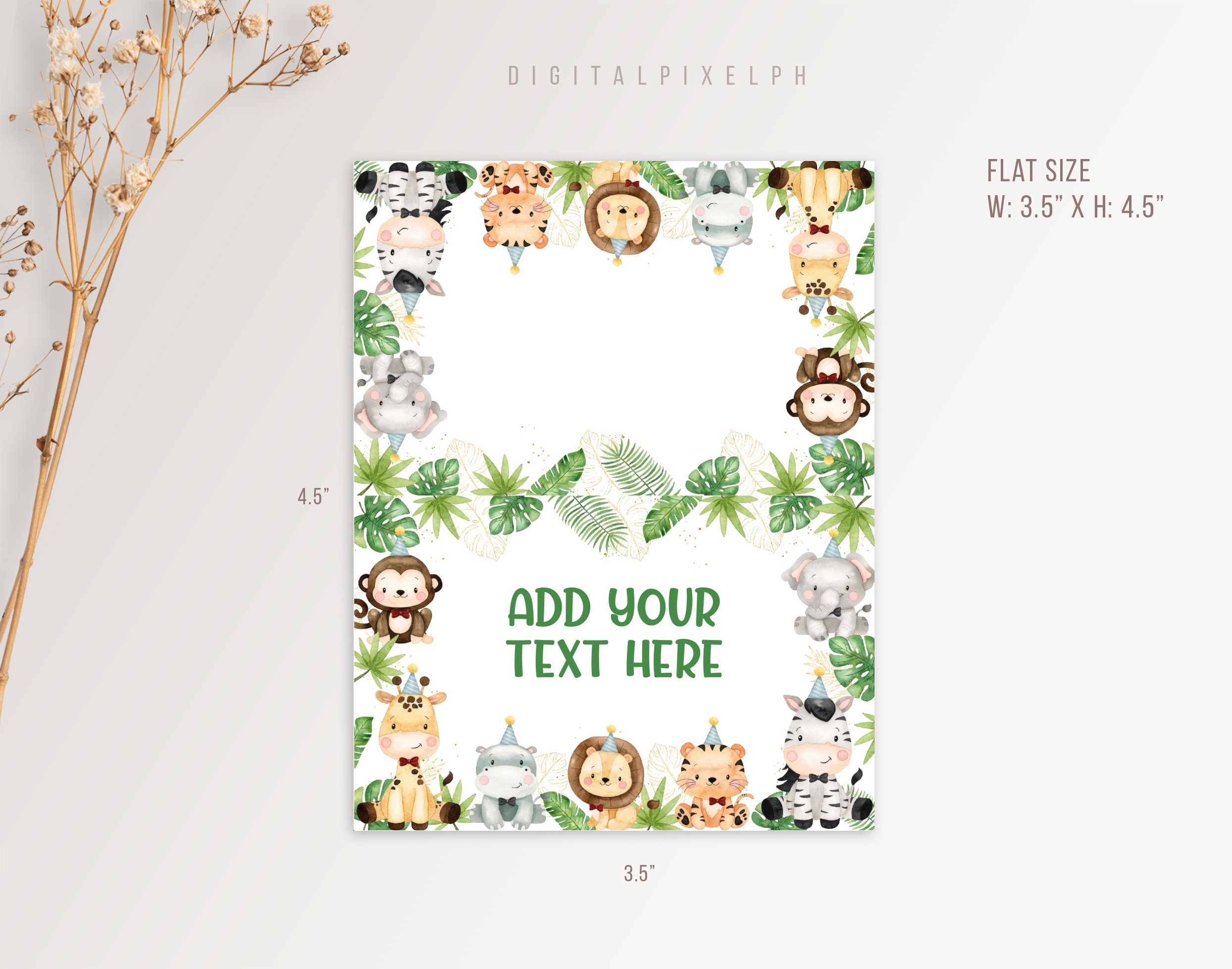 Editable Safari Animals Food Label Tent Cards (digital Download) - Etsy