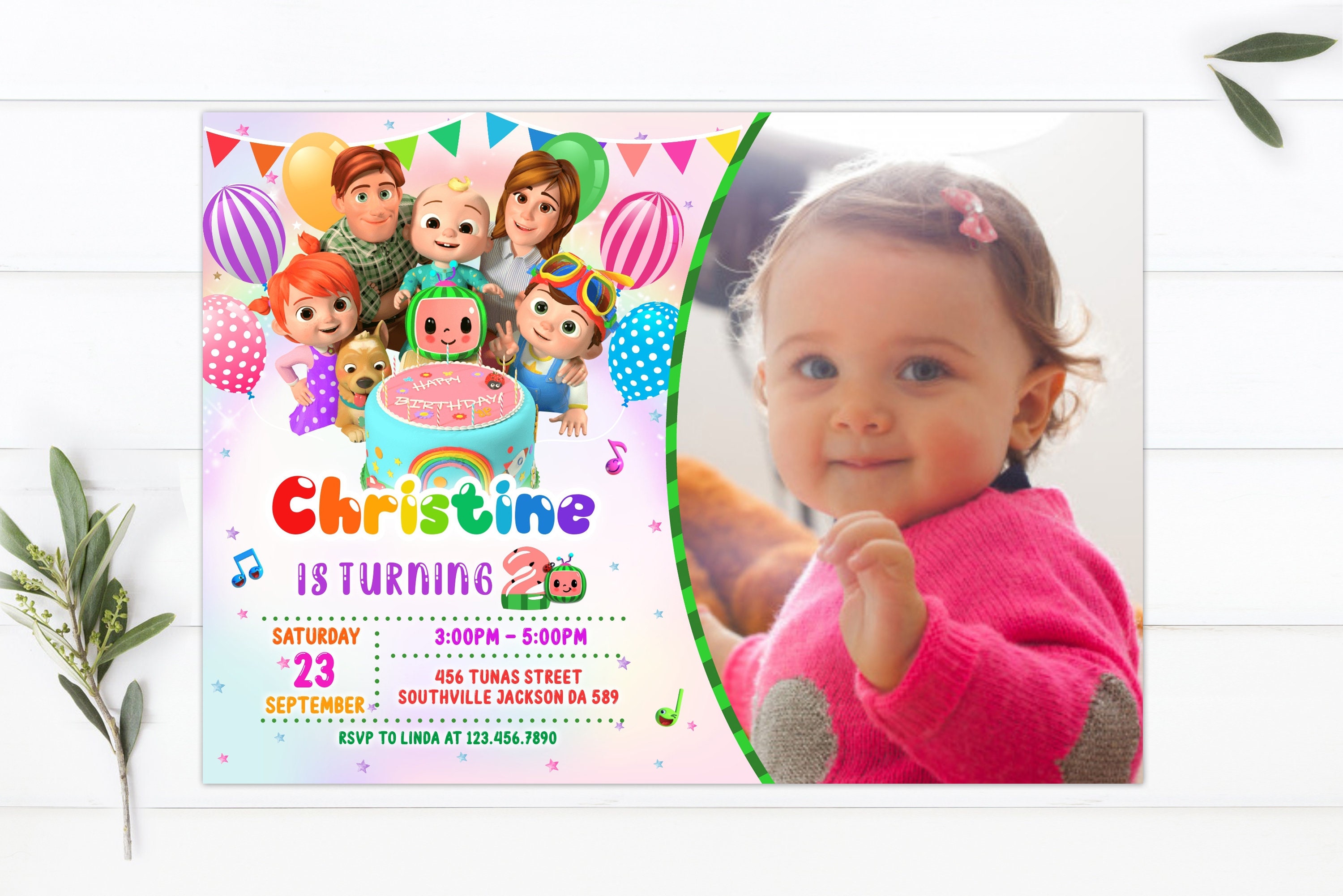 Cocomelon Theme Invitation
