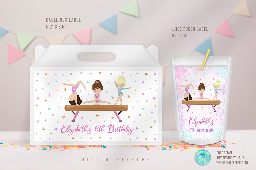 Editable Gymnastics Capri Sun Labels, Gymnastics Juice Labels ...